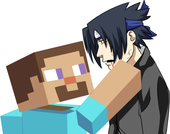 「Minecraft Steve choking Sasuke (commissi」|SuperWiiBros08のイラスト