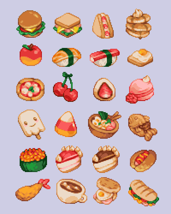 「some food? #pixelart #dotpict #ドット絵 」|gatoのイラスト