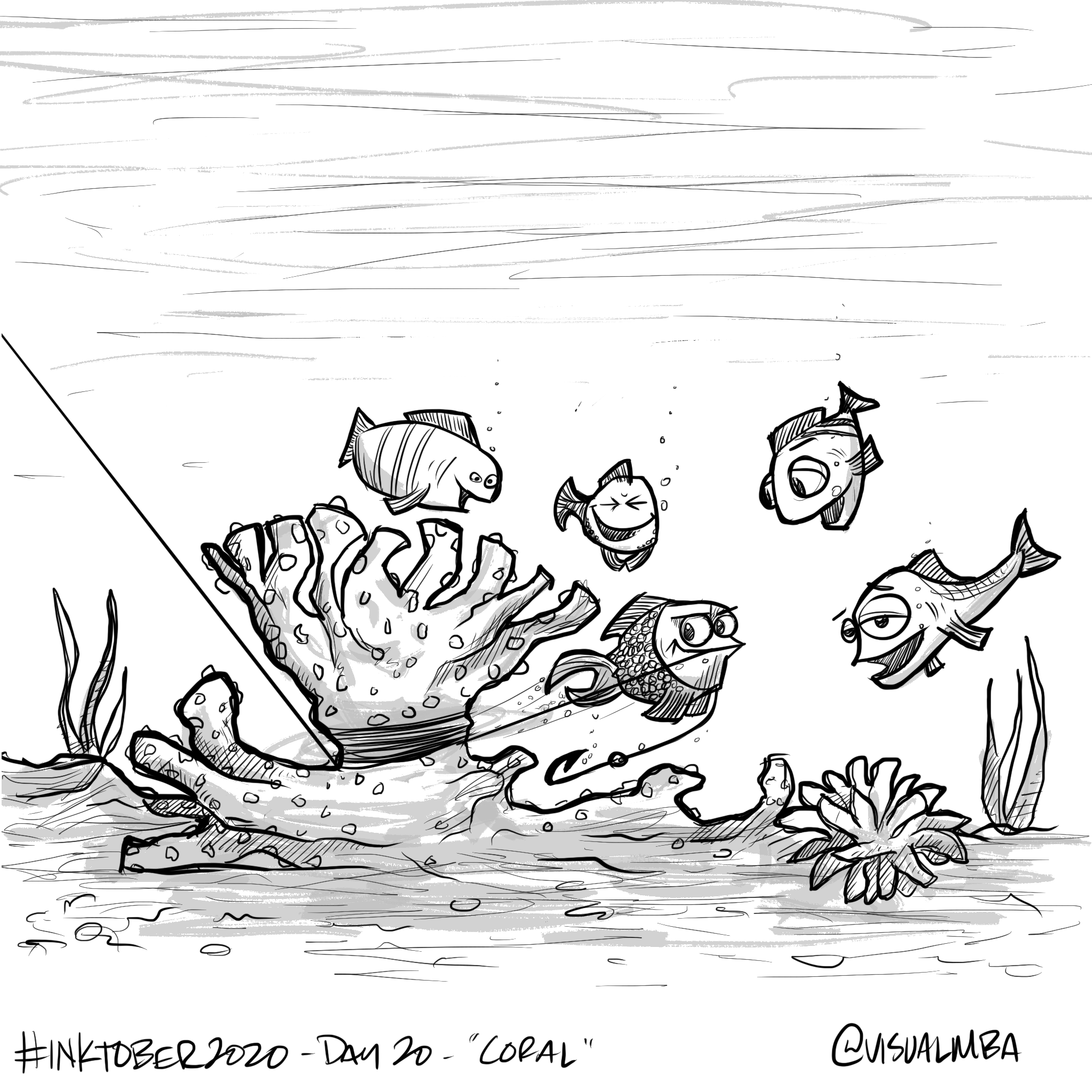 Ocean Coral Reef Drawing