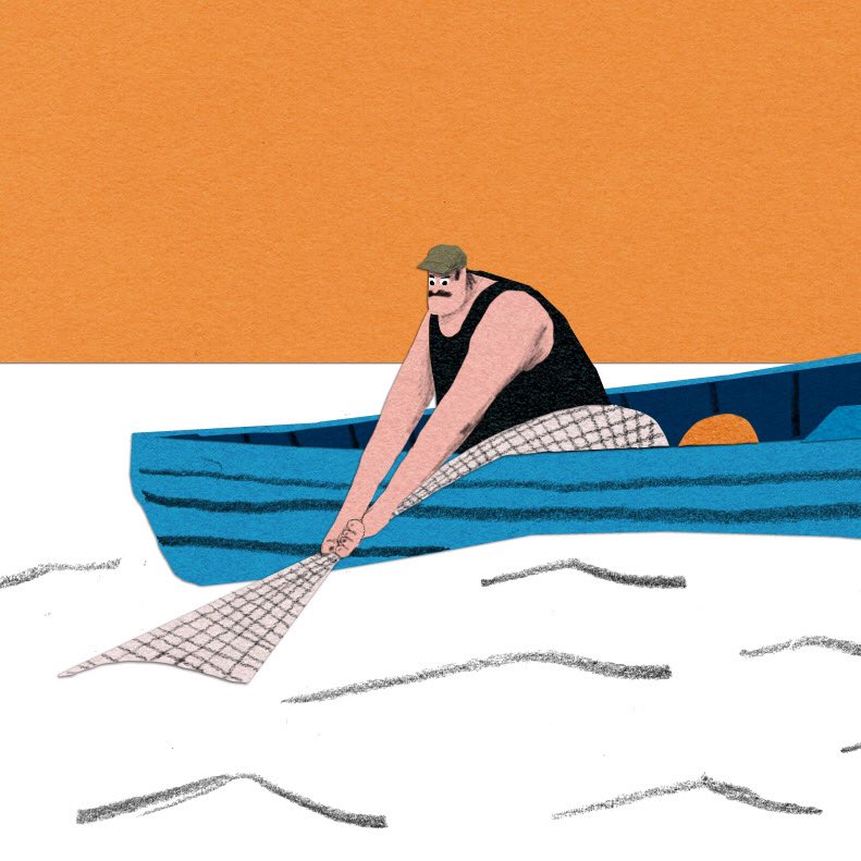 「漁師 #イラスト #illustration 」|飯田研人 Kento IIDAのイラスト