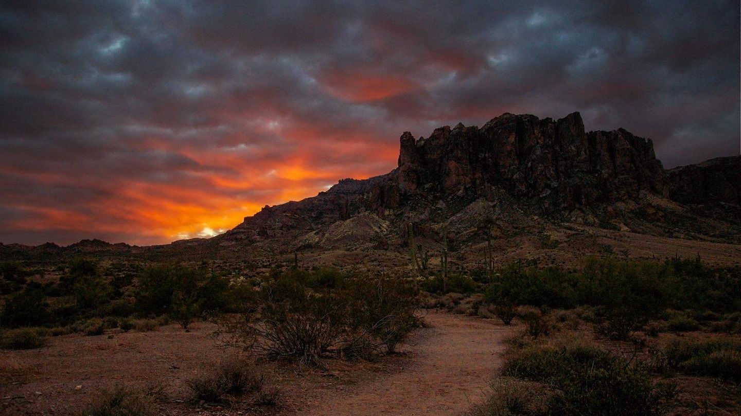 Desert Mountains At Night