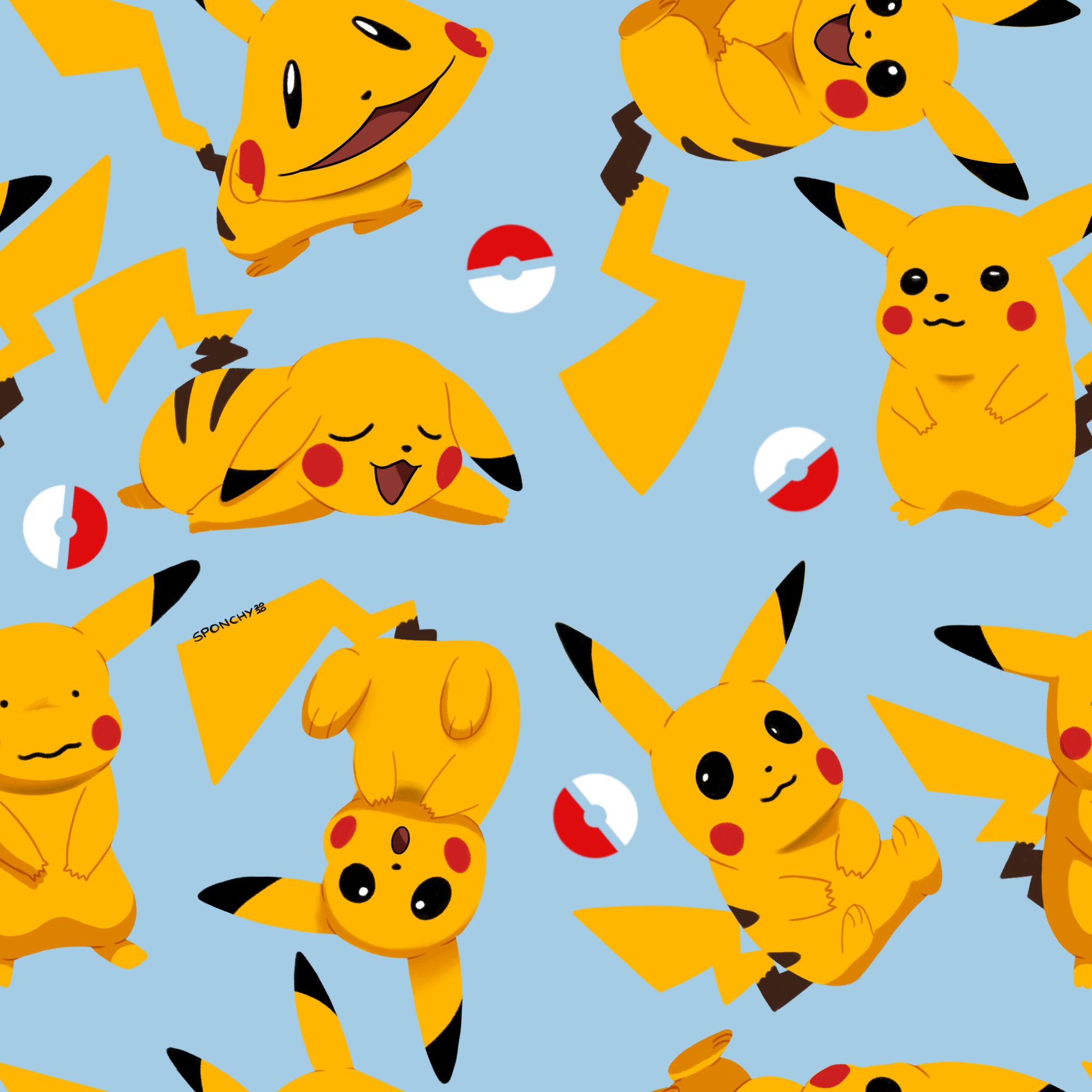 Pikachu Pattern Wallpaper