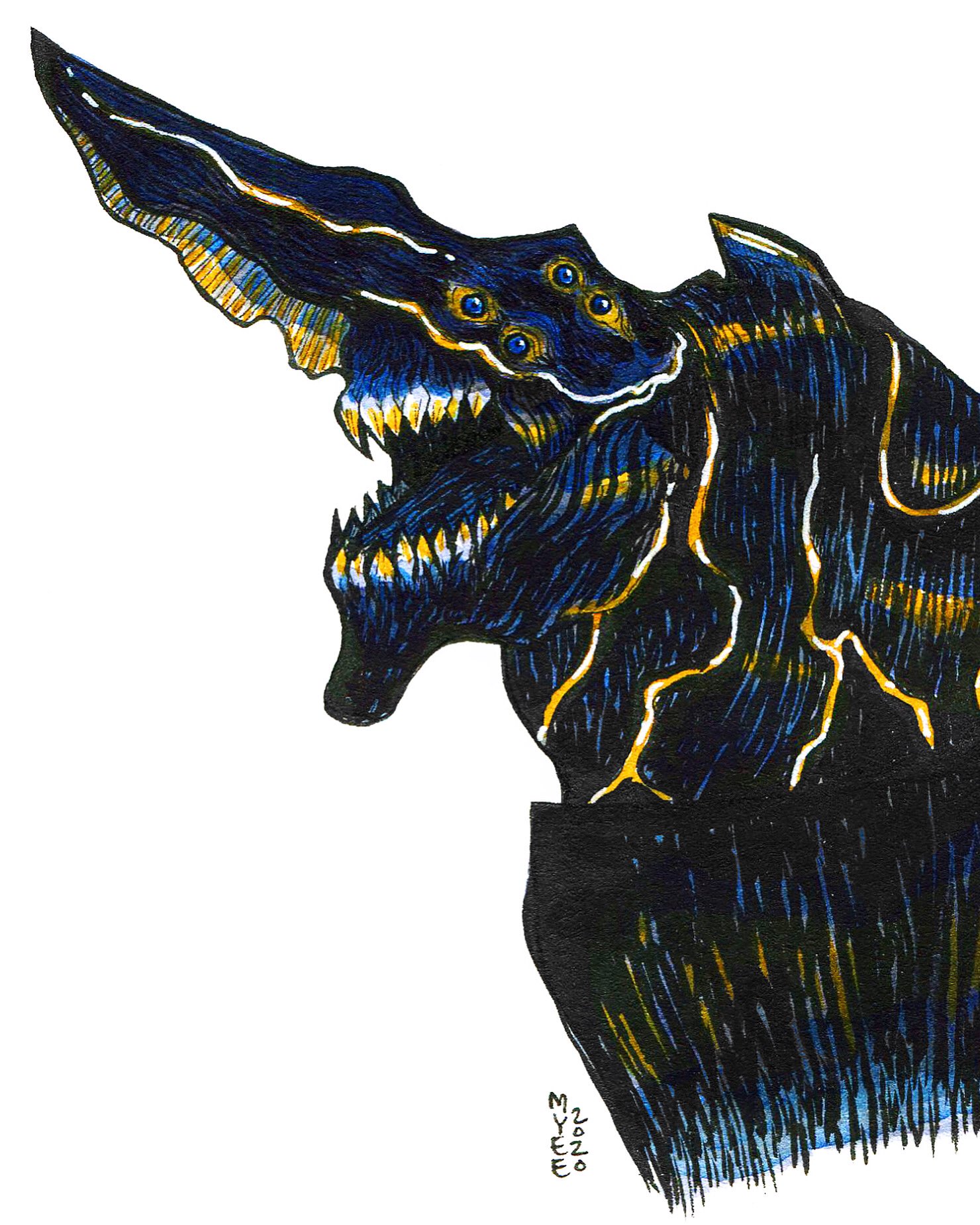 Pacific Rim Kaiju Knifehead Drawing
