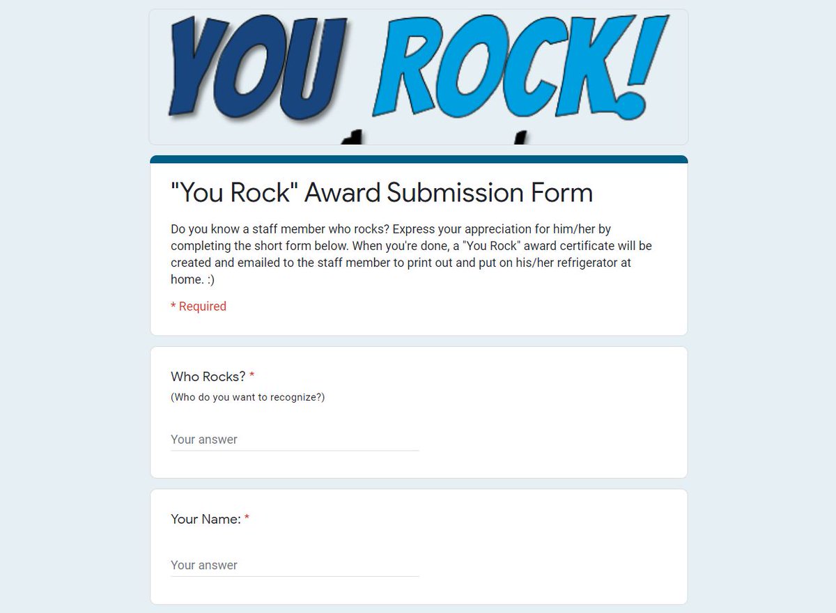 You Rock Award Template