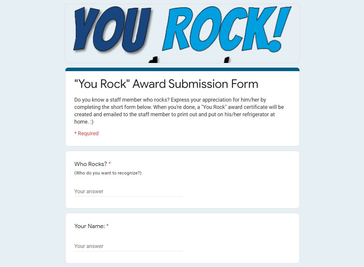 You Rock Award Template