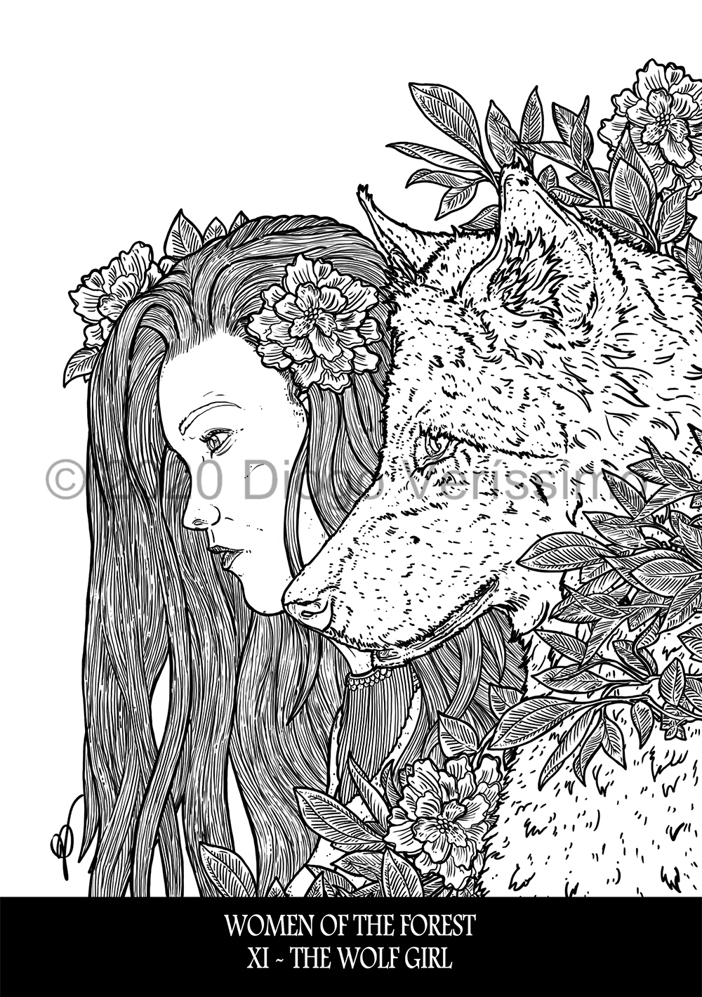 Wolf Friends Lineart