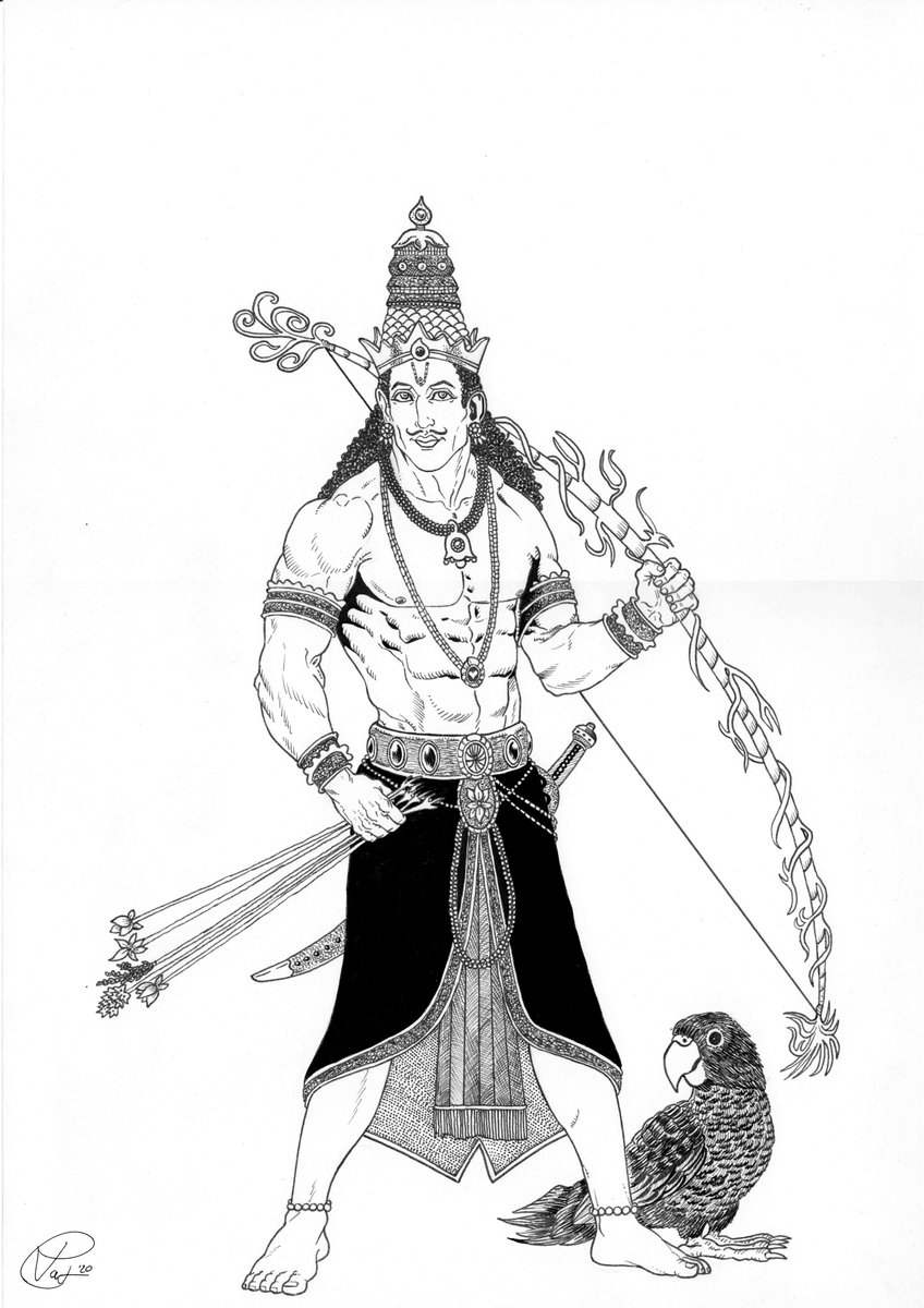 Goddess Rati Line Drawing