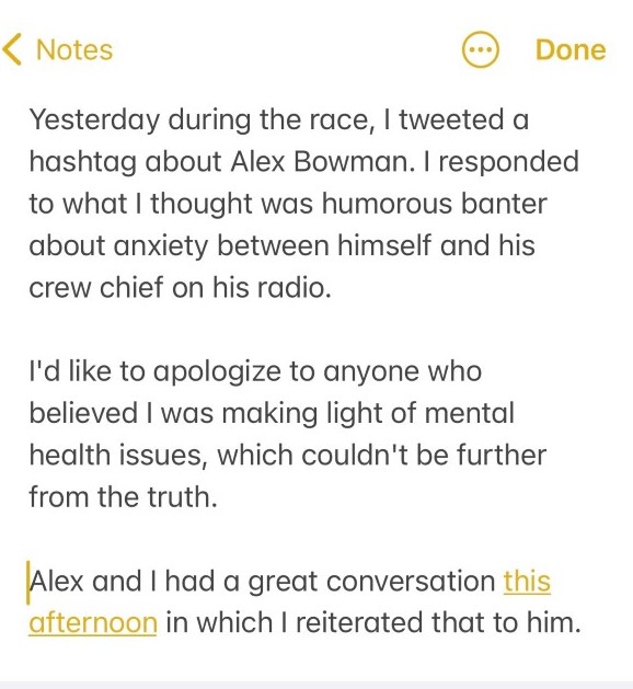 Jim Utter’s Apology : r/NASCAR