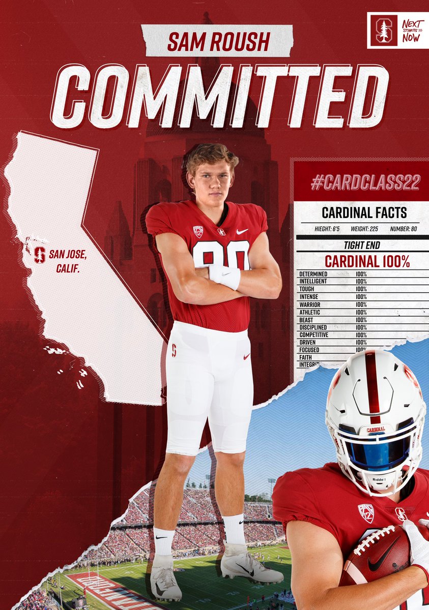 2022 4* TE Sam Roush commits to Stanford : r/CFB