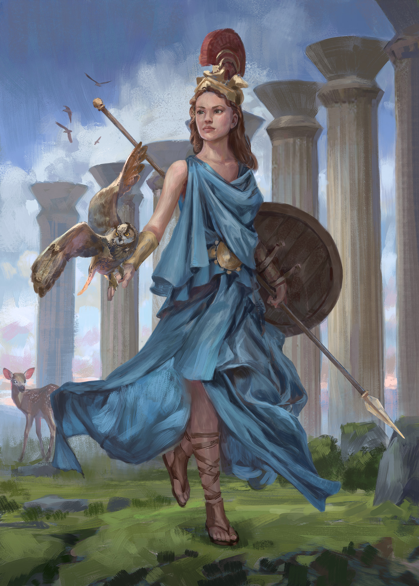 Greek Goddess Athena Painting