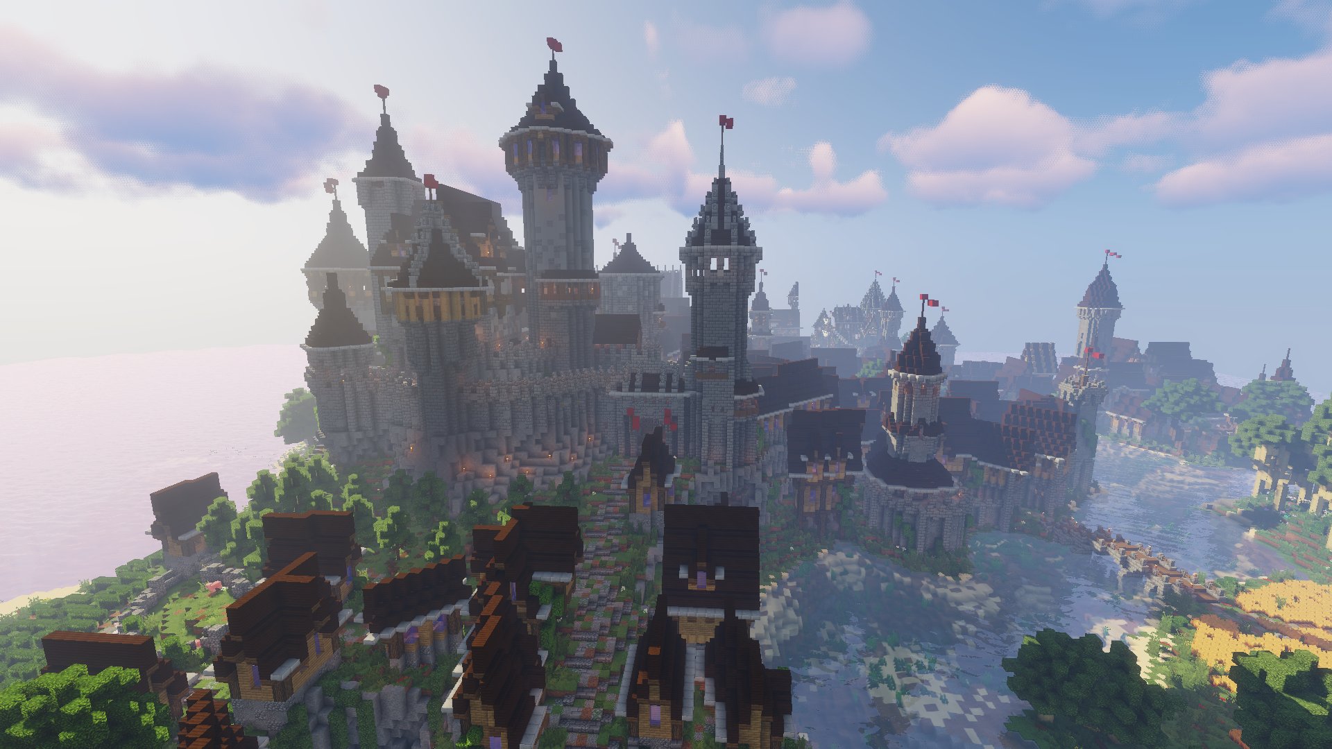 Survival Medieval seaside town Minecraft Map