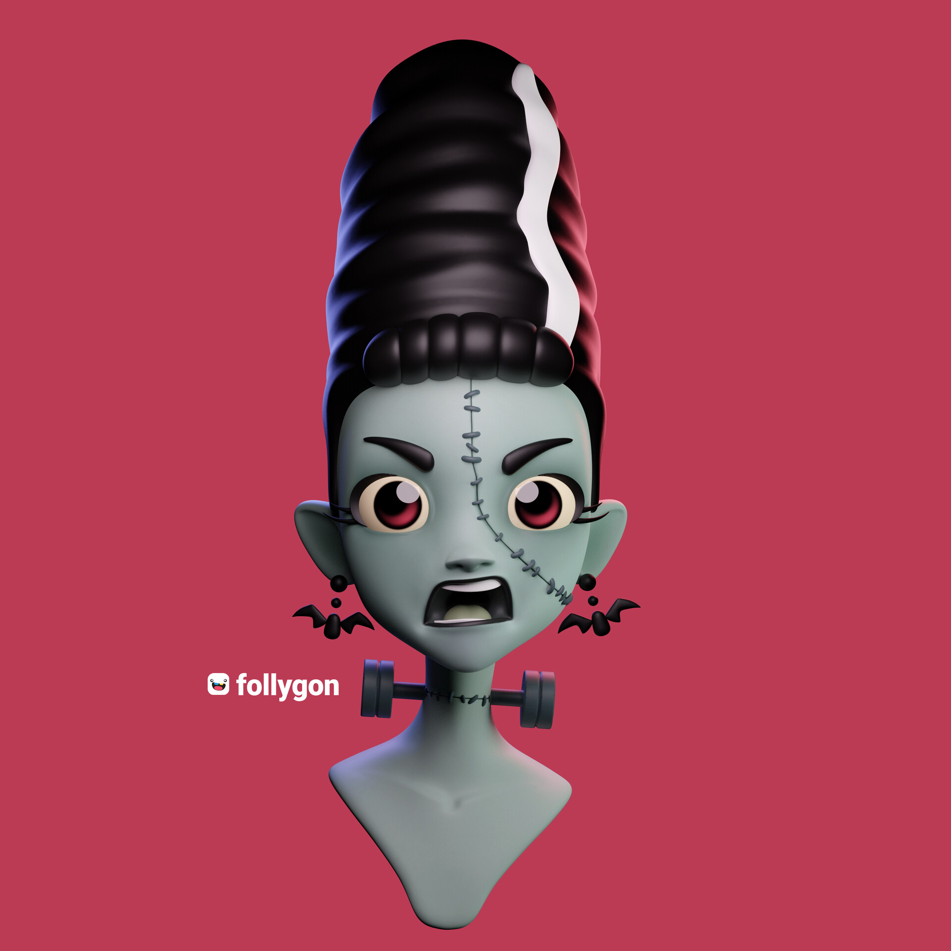 Cartoon Bride Of Frankenstein
