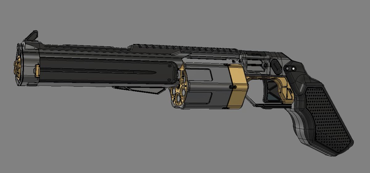 Futuristic Double Barrel Shotgun