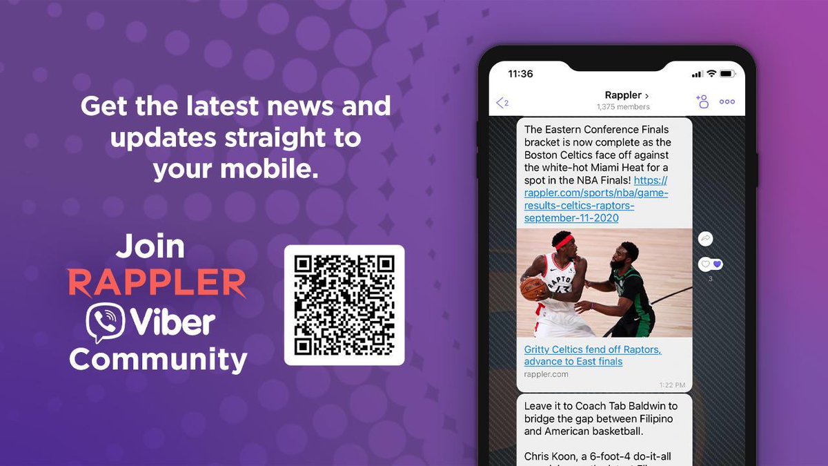 Rappler is on Viber! Join our Viber Community by scanning the QR code ...