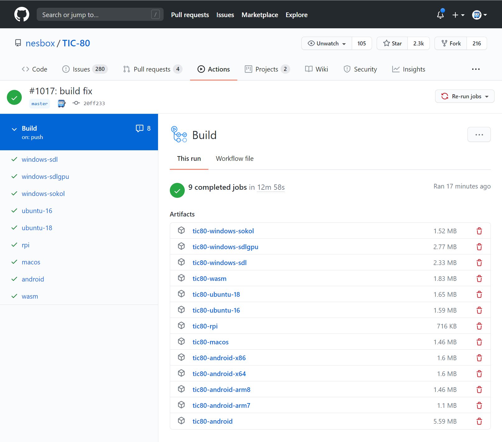 TIC-80 on Twitter: "Added #raspberrypi cross-compilation to Github Actions, only ARMv7 at the ...