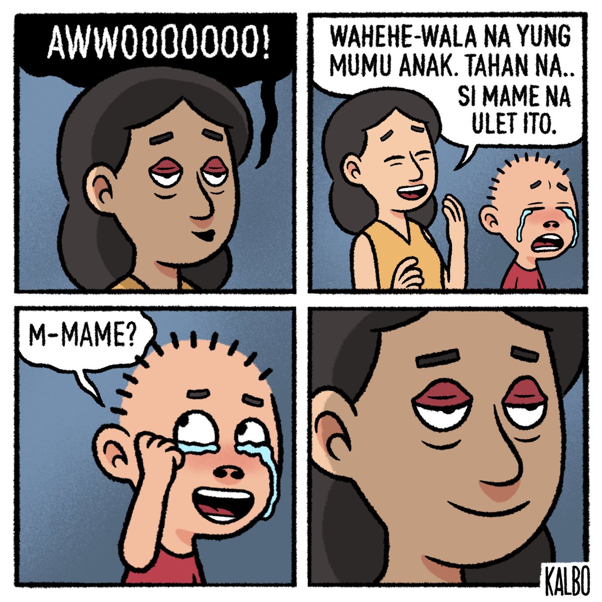 「d ɐ ʞ n l ɐ ʇ ? Ang paboritong random pa」|Tarantadong Kalboの漫画