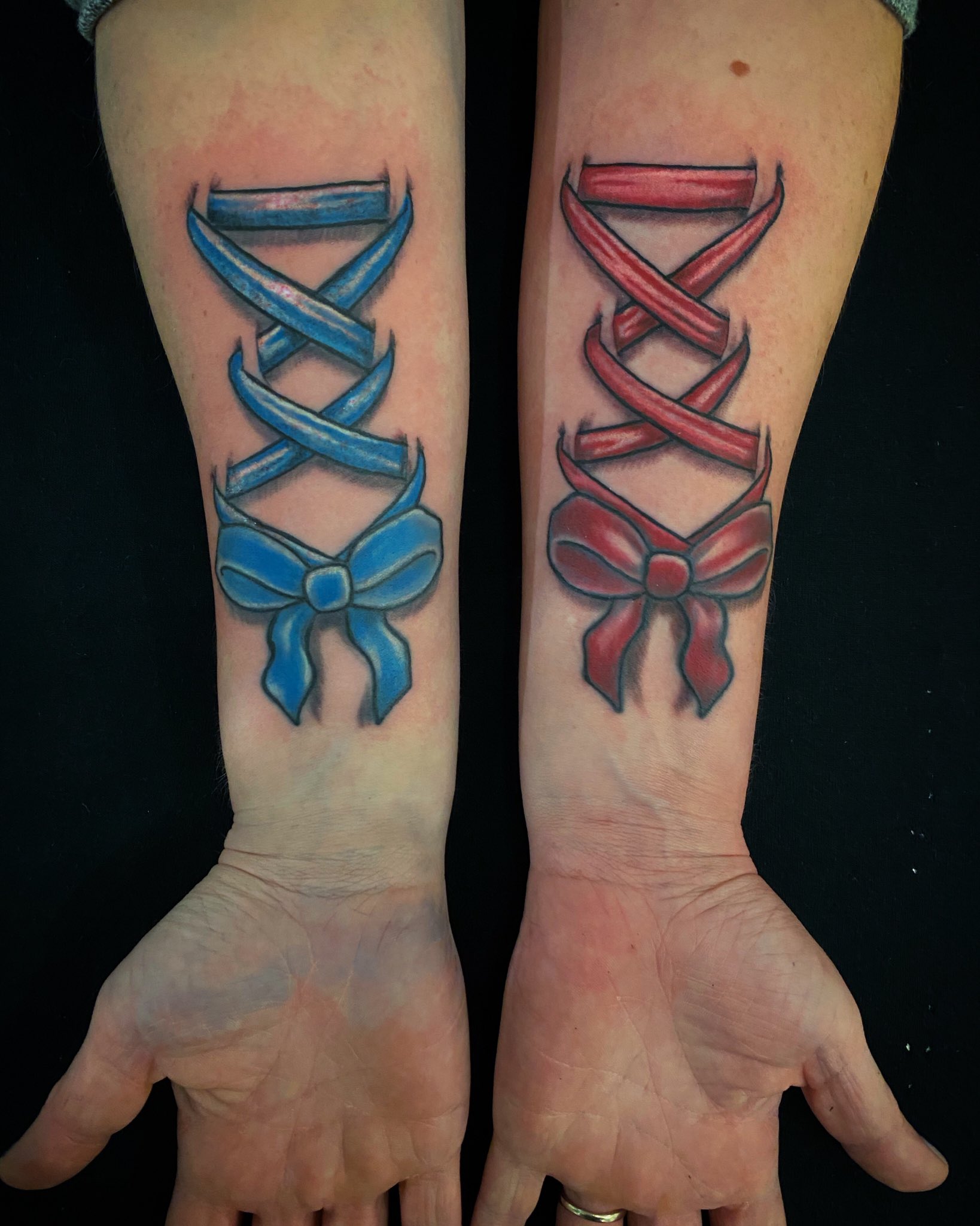 Bow Tattoos On Back Of Legs
