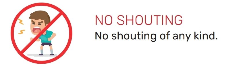 No Shouting Sign