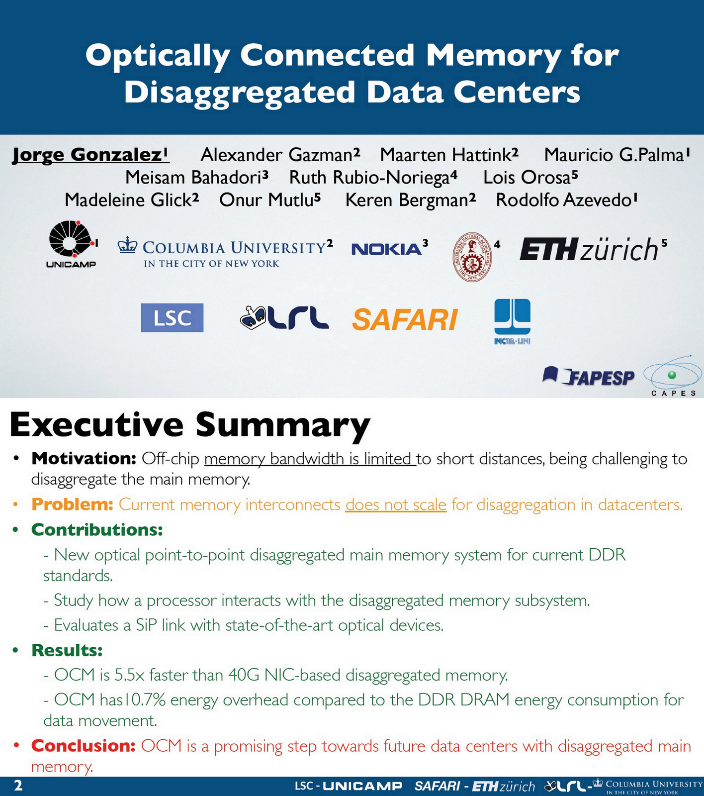 OGAWA, Tadashi on Twitter: "=> "Optically Connected Memory for Disaggregated Data Centers", SBAC ...