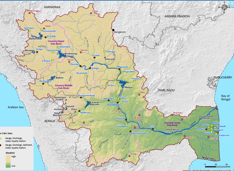 Kaveri River Map