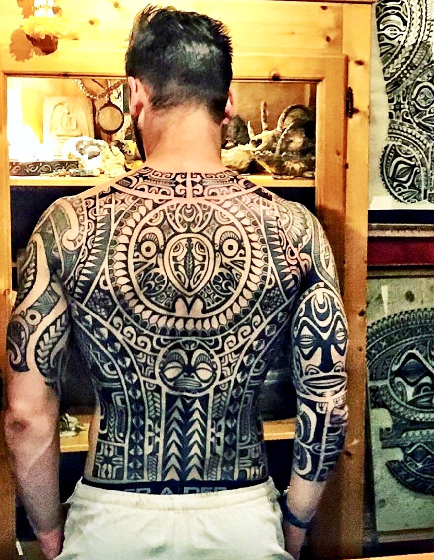 Polynesian Back Tattoo