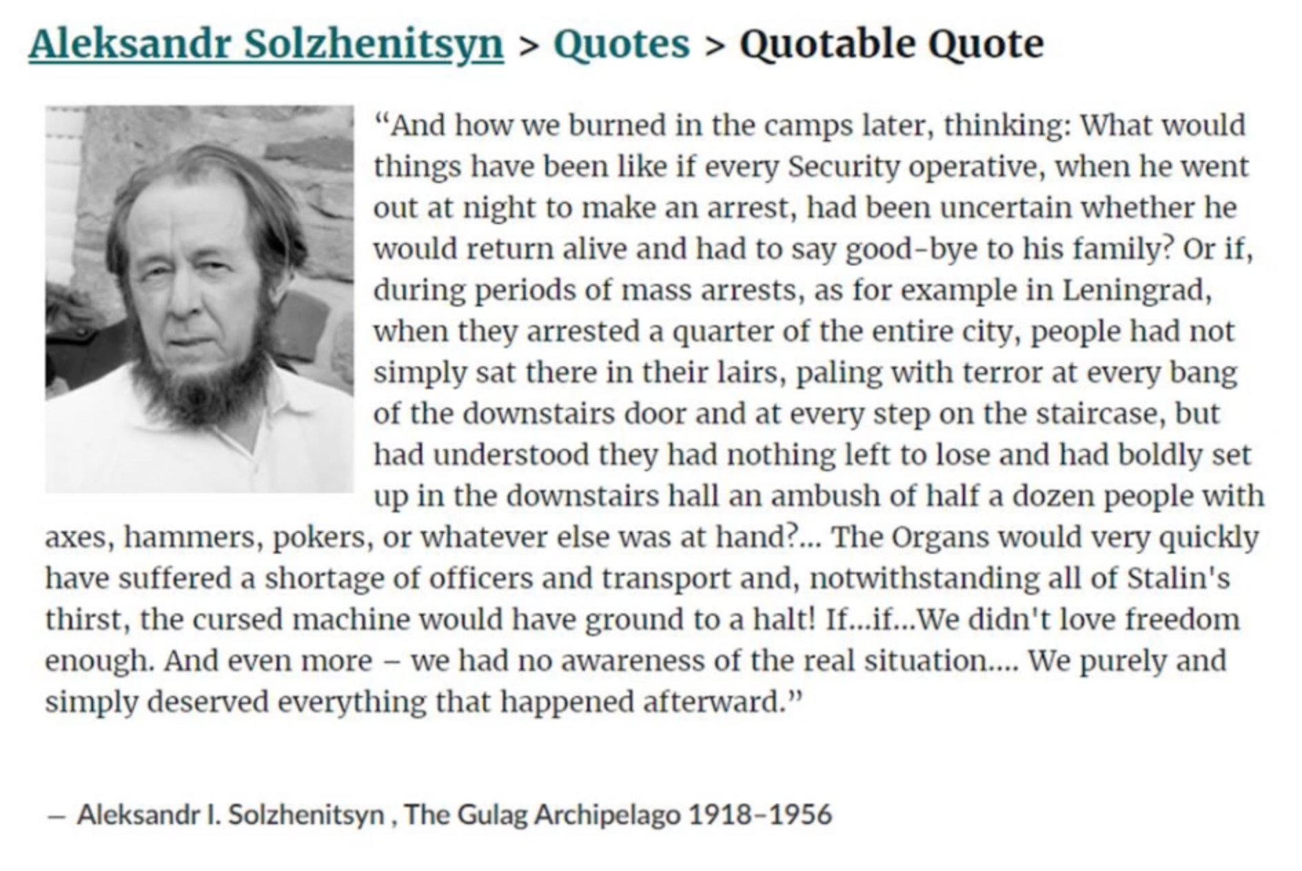 Aleksandr Solzhenitsyn Gulag