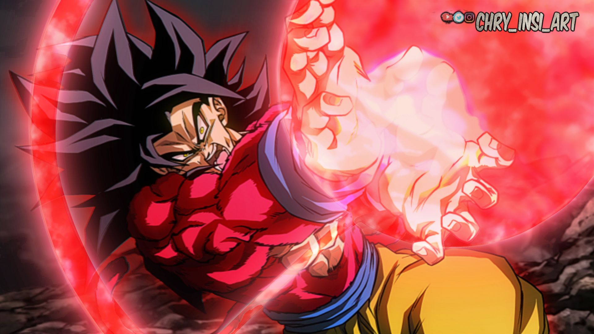 Goku Ssj4 Kamehameha X10 Red