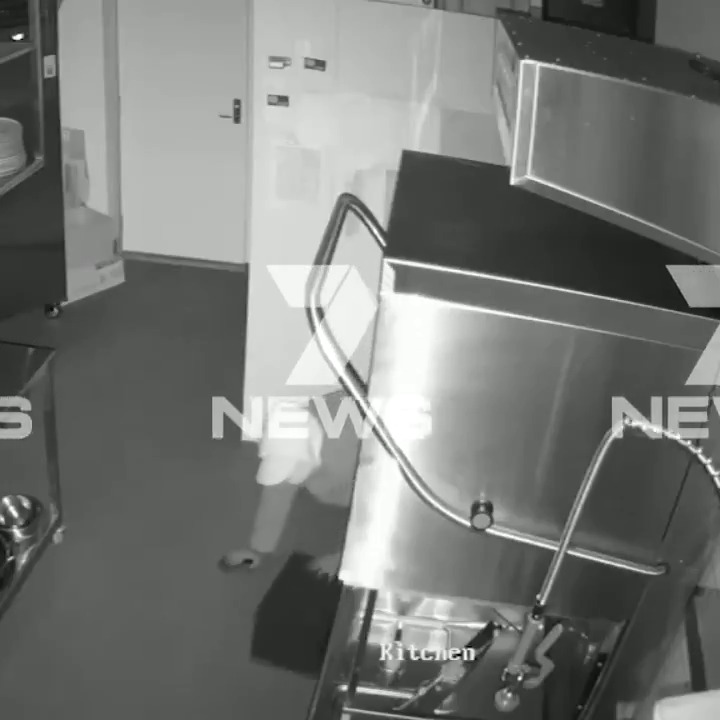 A thief has been caught on camera crawling into a Lightsview cafe to ...