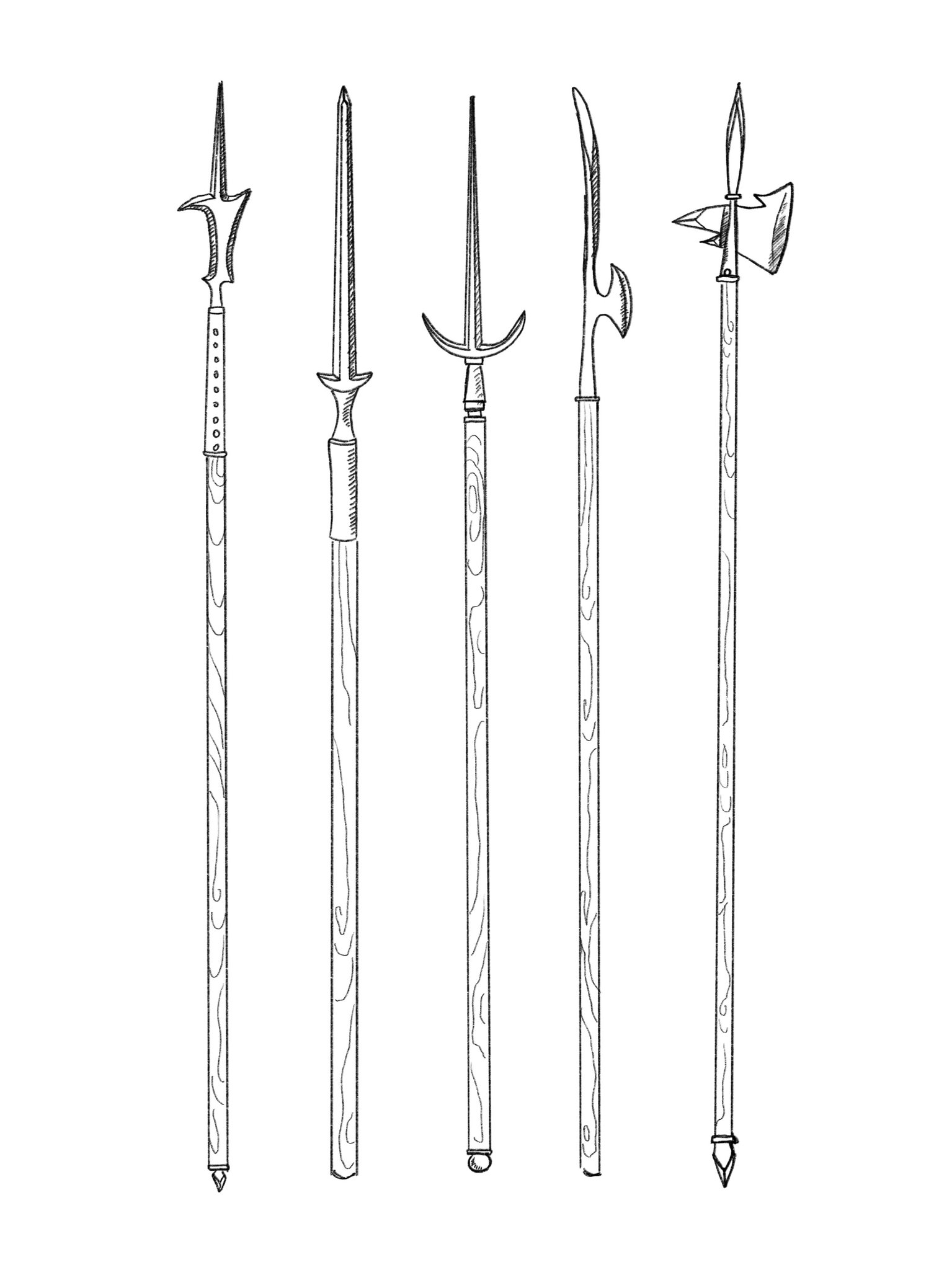 Medieval Weapons Drawings