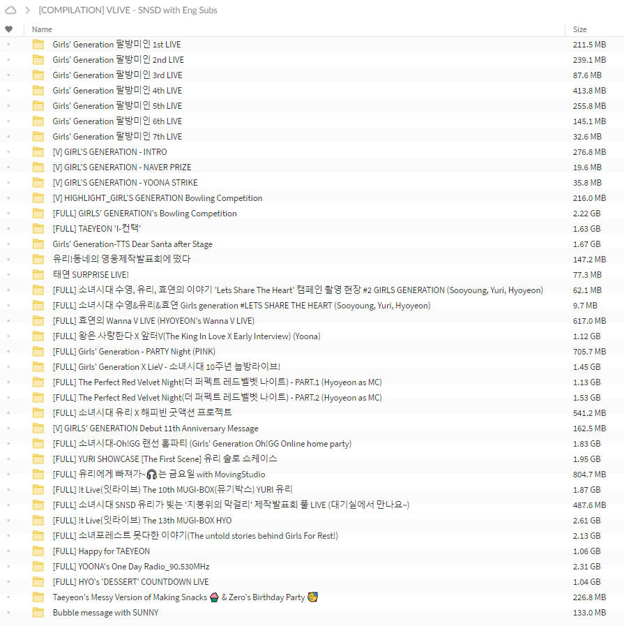 ᴛᴀᴇʏᴇᴏɴ ꜱᴛᴜꜰꜰ 🏹 | on Twitter: "[COMPILATION] VLIVE - SNSD with Eng Subs Total Folder : 38 ...