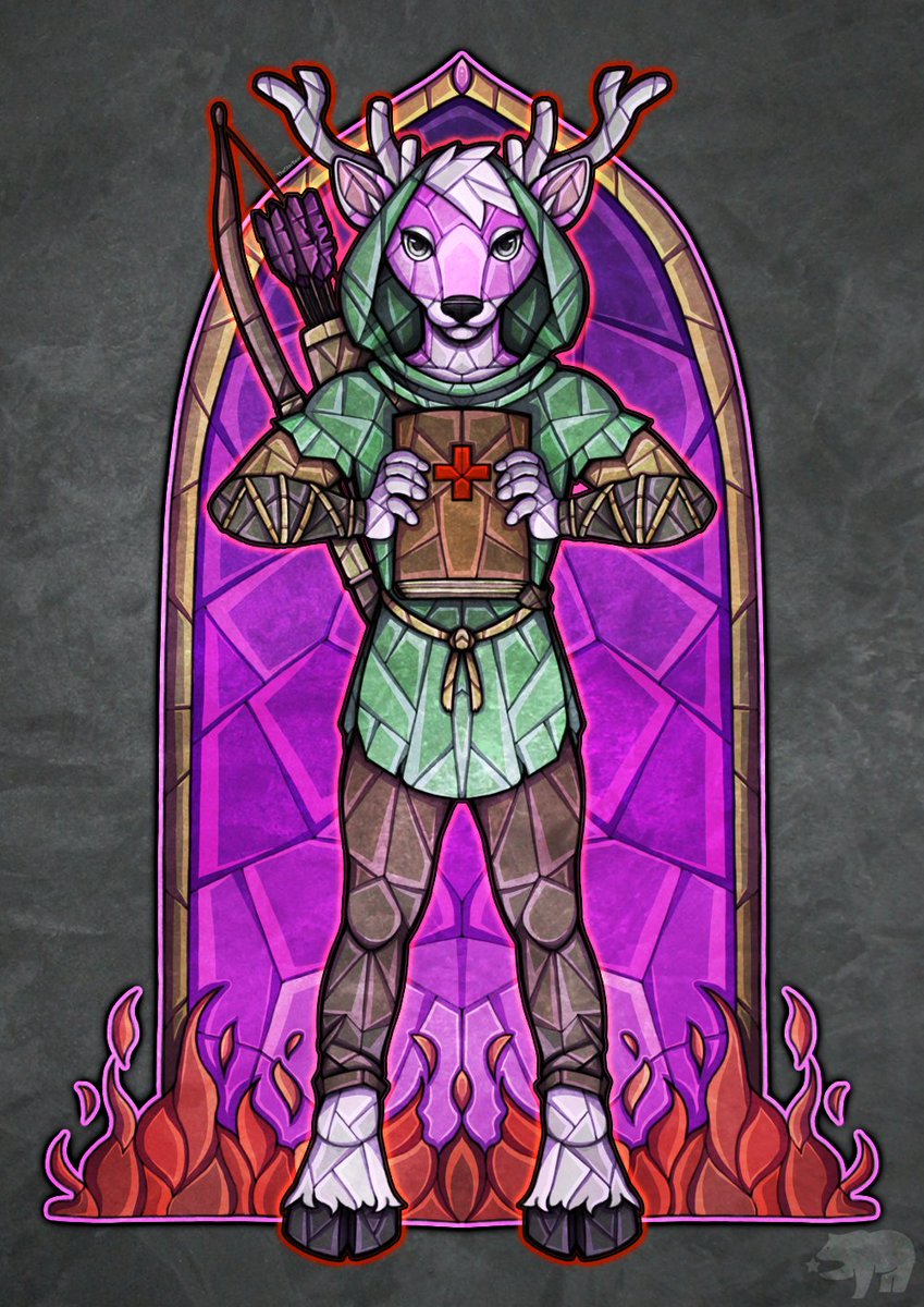 Stained Glass Deer made by me : r/furry