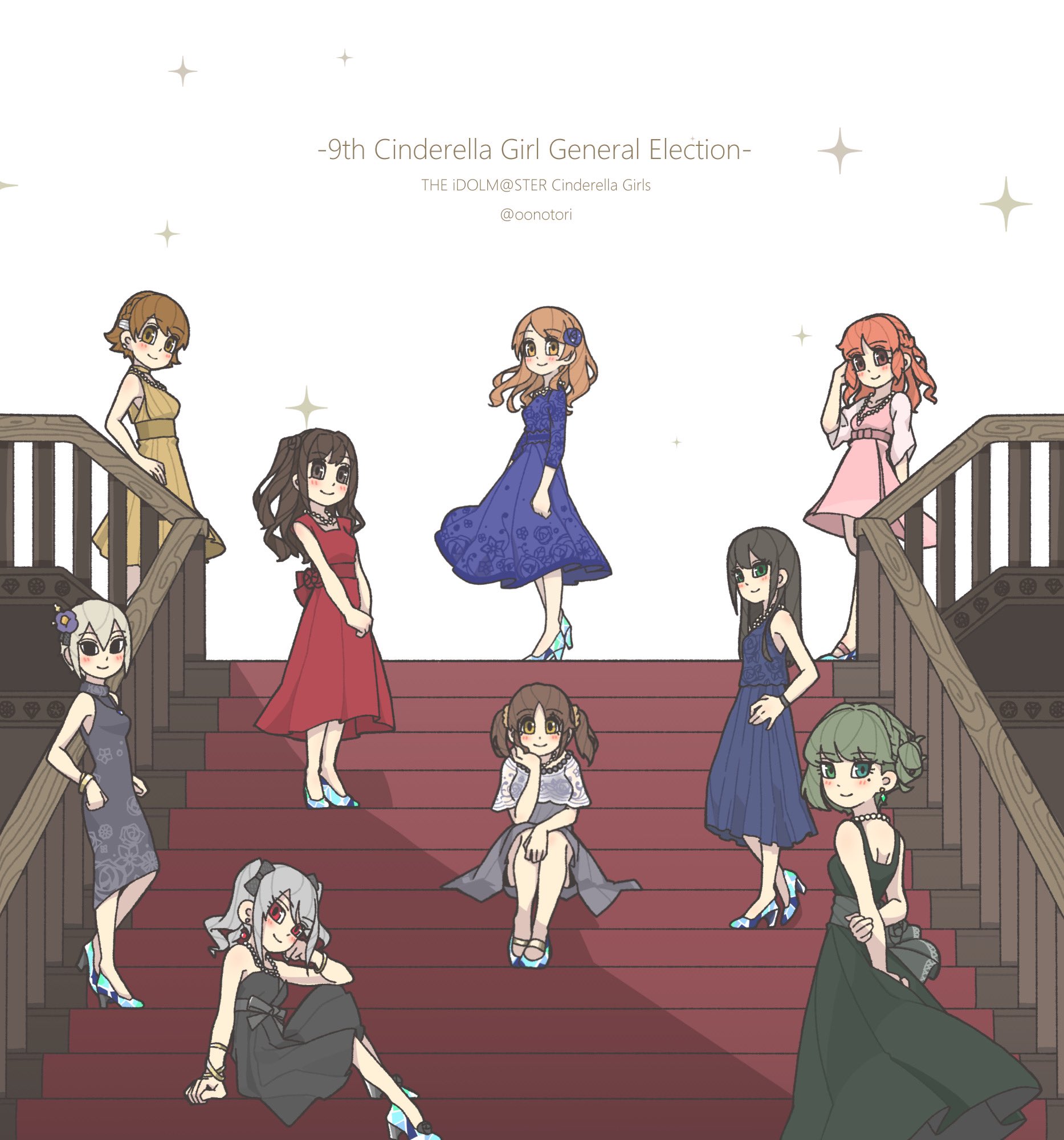 KOPPERION on Twitter: "今更だけど微調整して全員集合バージョン！！ 何かの間違えで歴代シンデレラガールでユニット組んだりしないかなーー #アイドルマスターシンデレラ ...