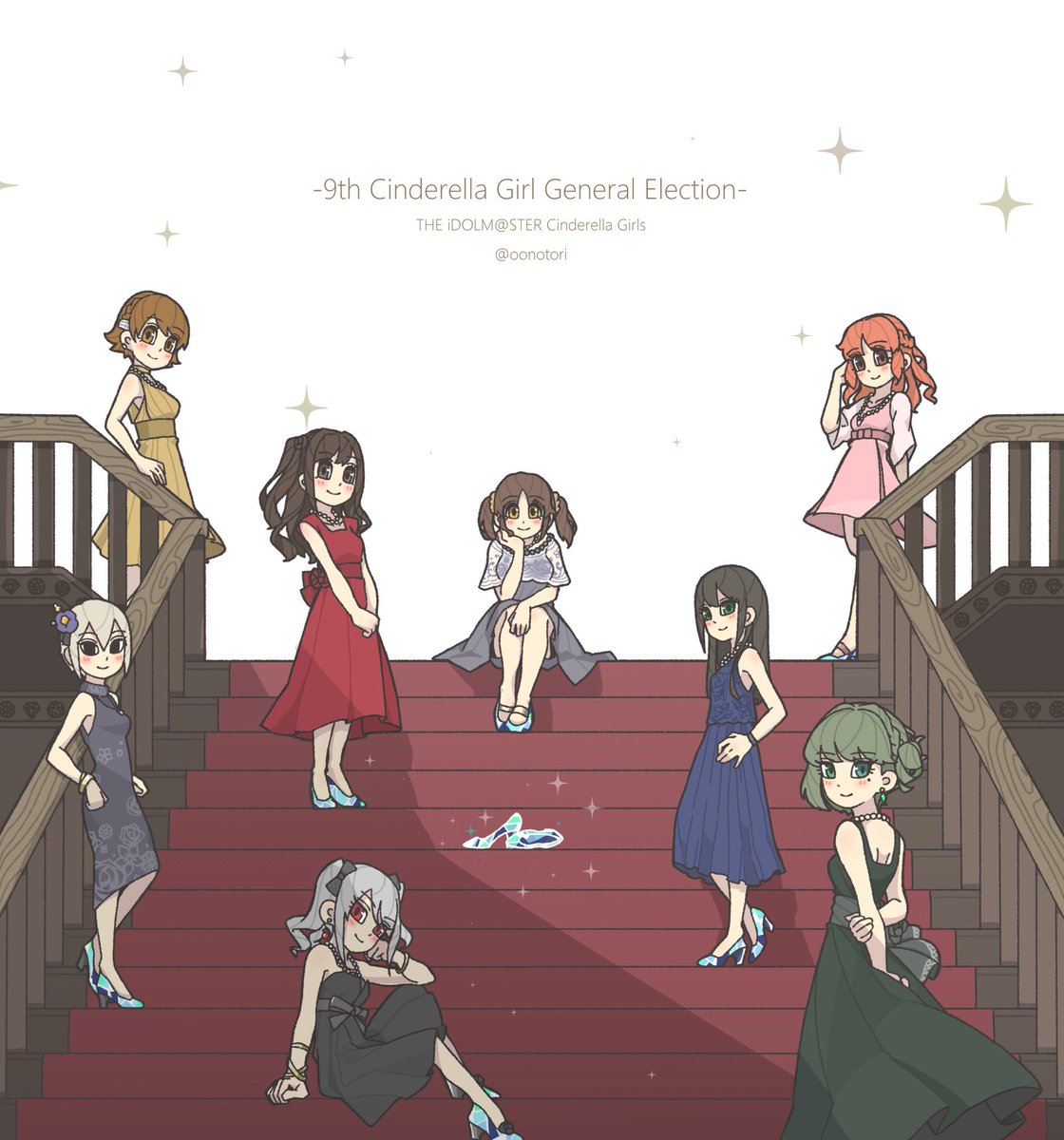 KOPPERION on Twitter: "今更だけど微調整して全員集合バージョン！！ 何かの間違えで歴代シンデレラガールでユニット組んだりしないかなーー #アイドルマスターシンデレラ ...