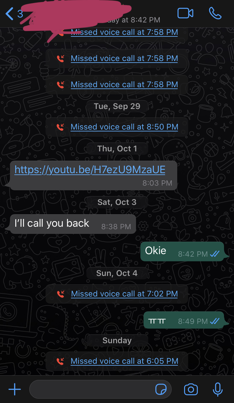 Sad Missed Phone Call