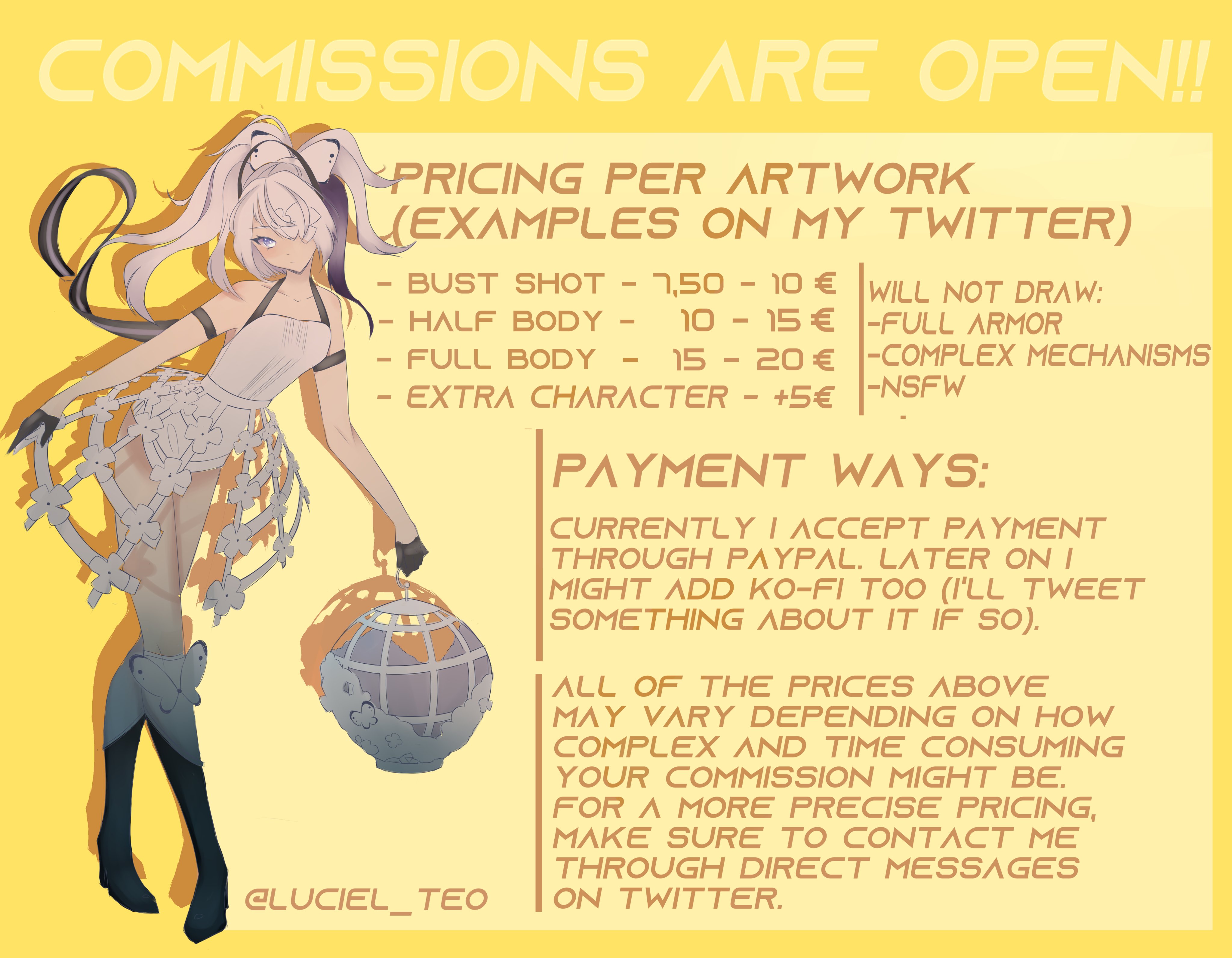Luciel Teo | Commissions are open! on Twitter: "After a lot of delay, I'm finally opening ...