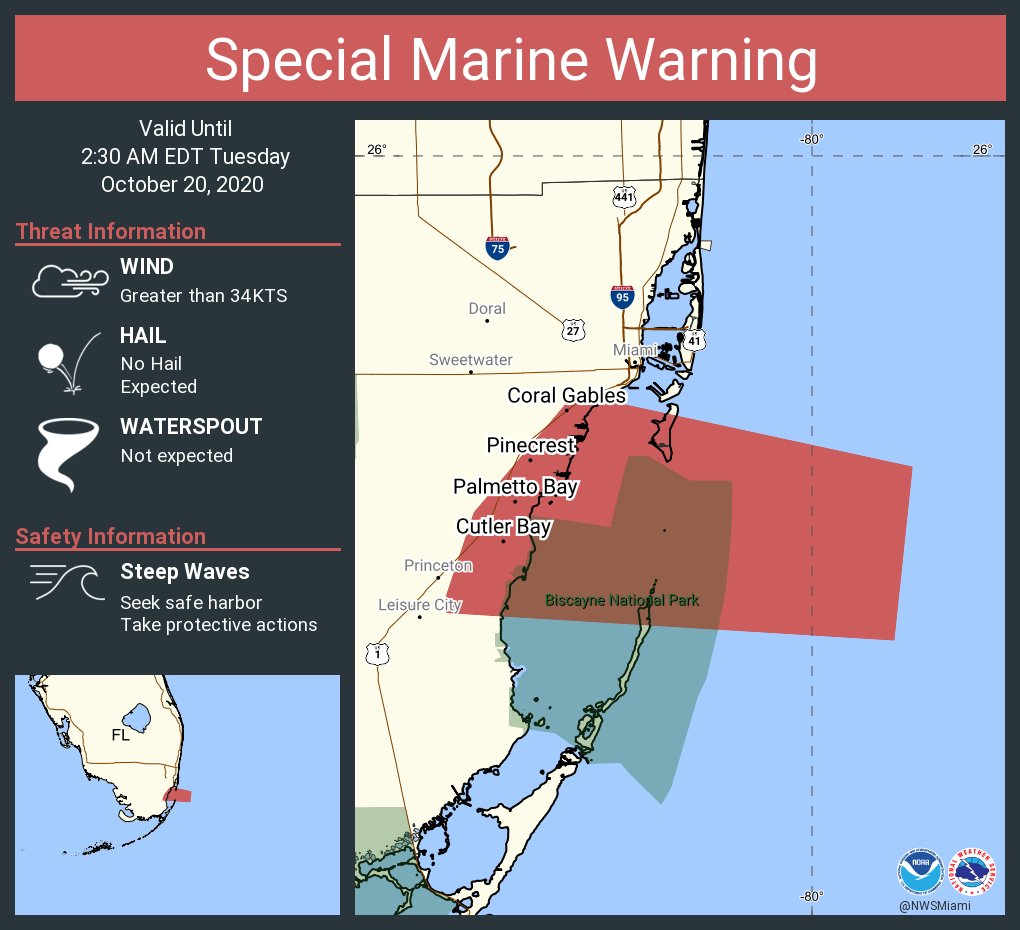 Special Marine Warning including the Coastal waters from Deerfield ...