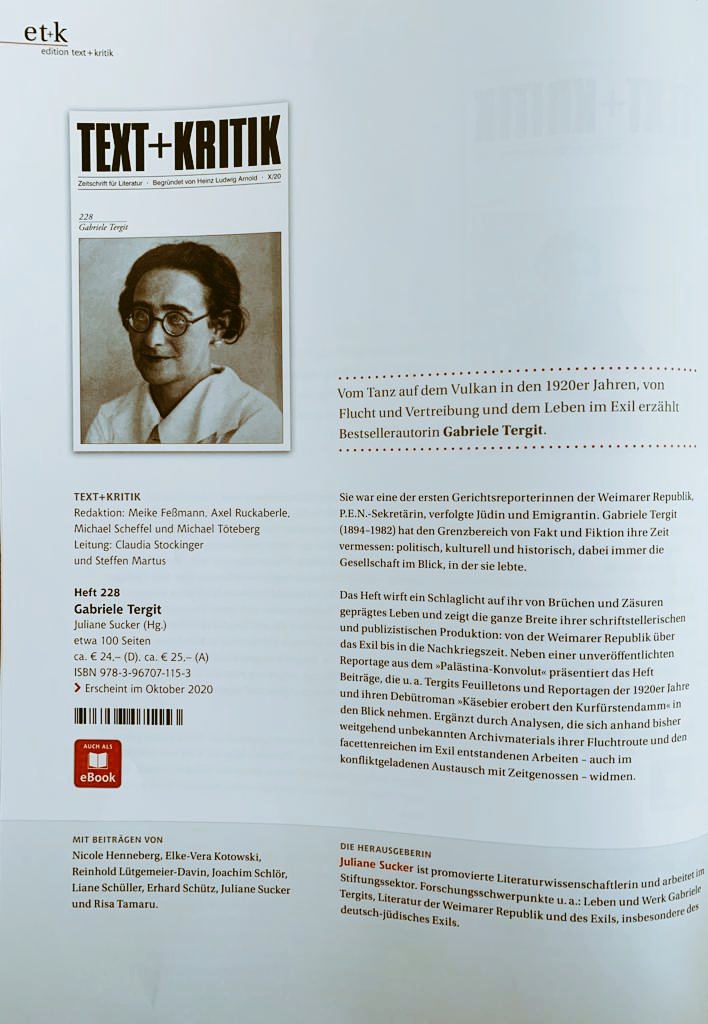 Markus Hesselmann on Twitter: "Gabriele Tergit über „Hetze gegen die Deutschen“, @Tagesspiegel # ...