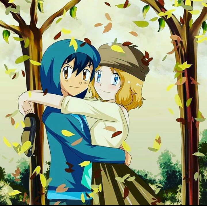Ash And Serena Hug