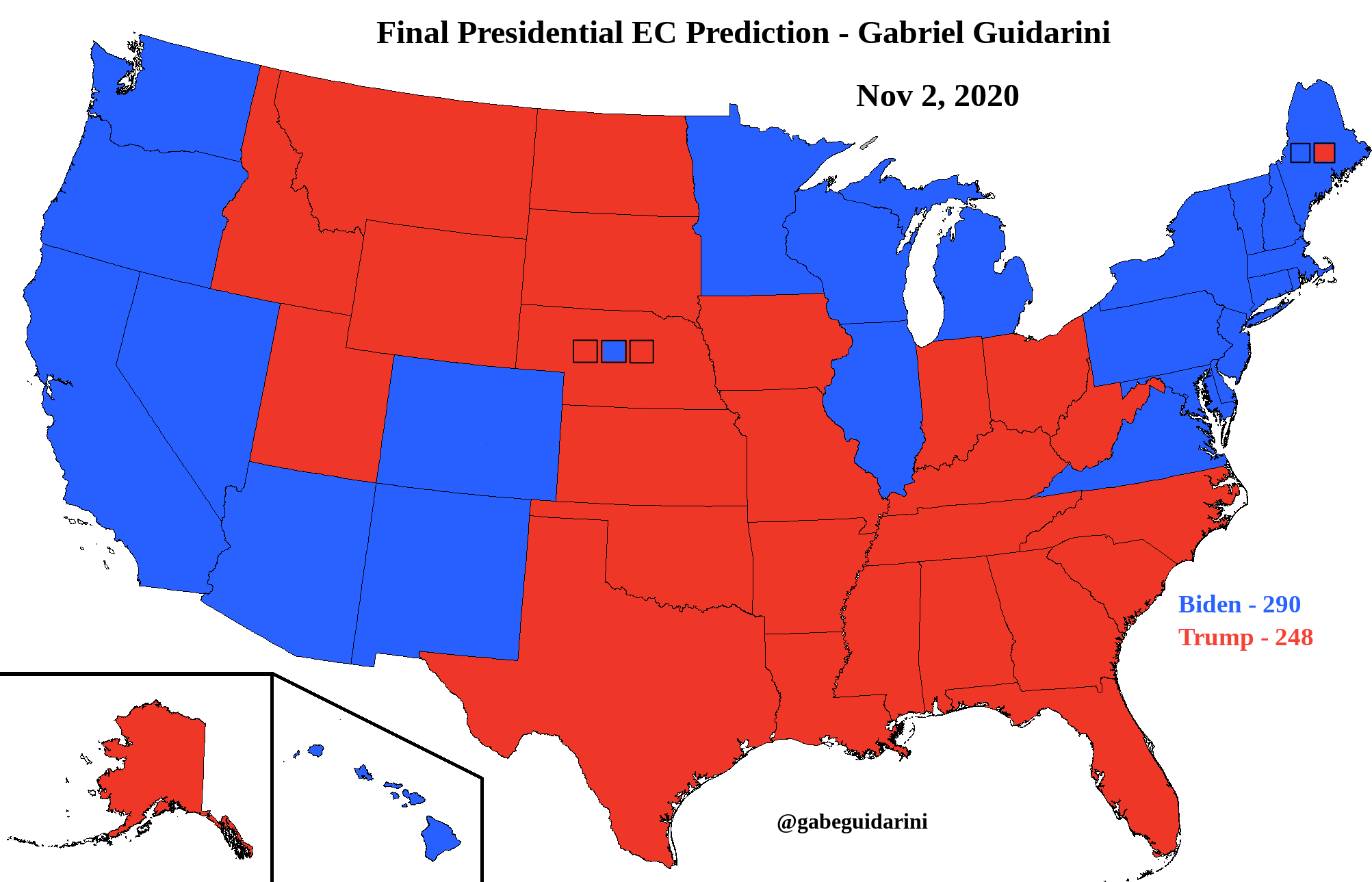 Gabe F. Guidarini on Twitter: "My final presidential electoral college ...