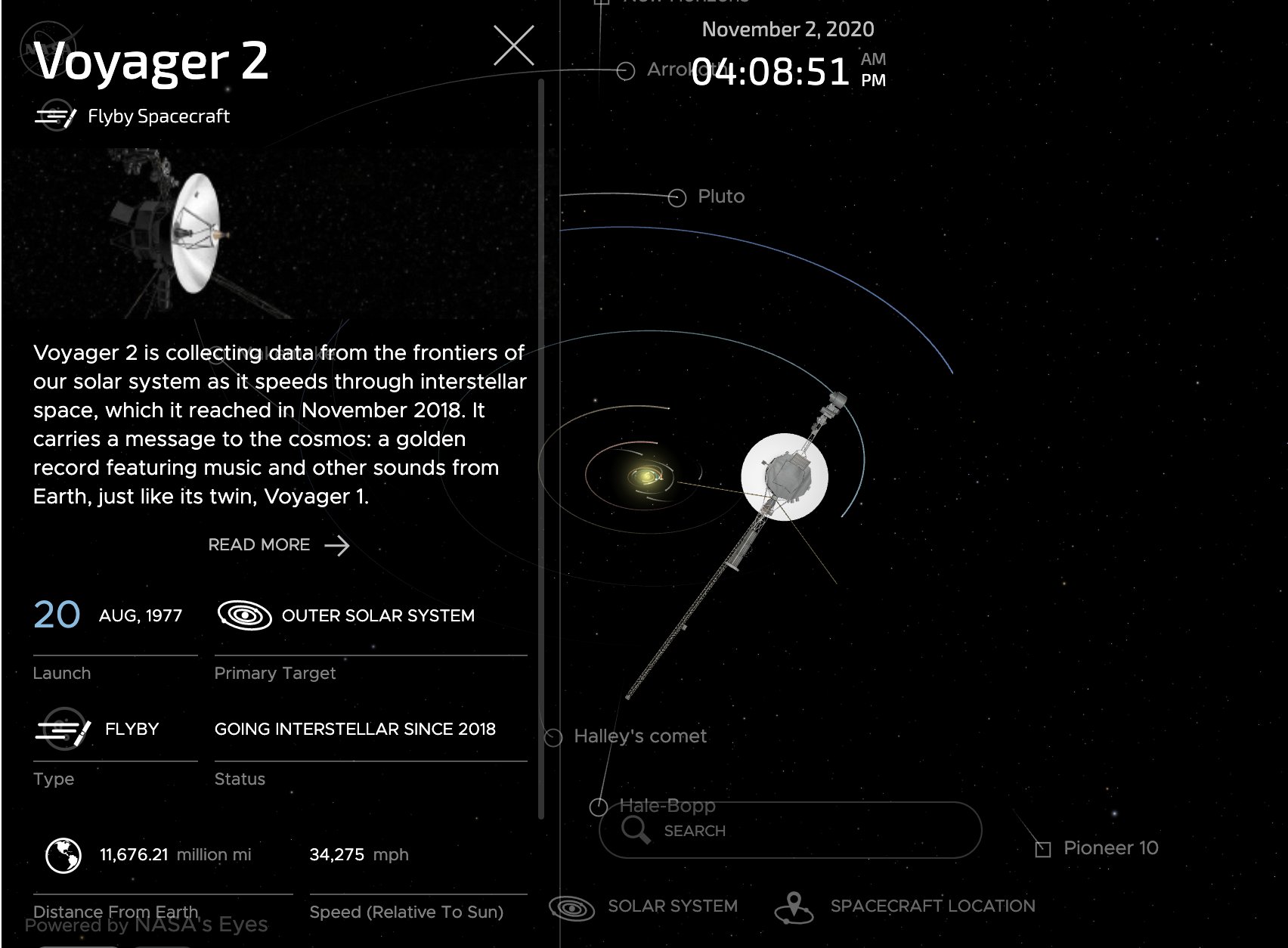 Position Of Voyager 1 2