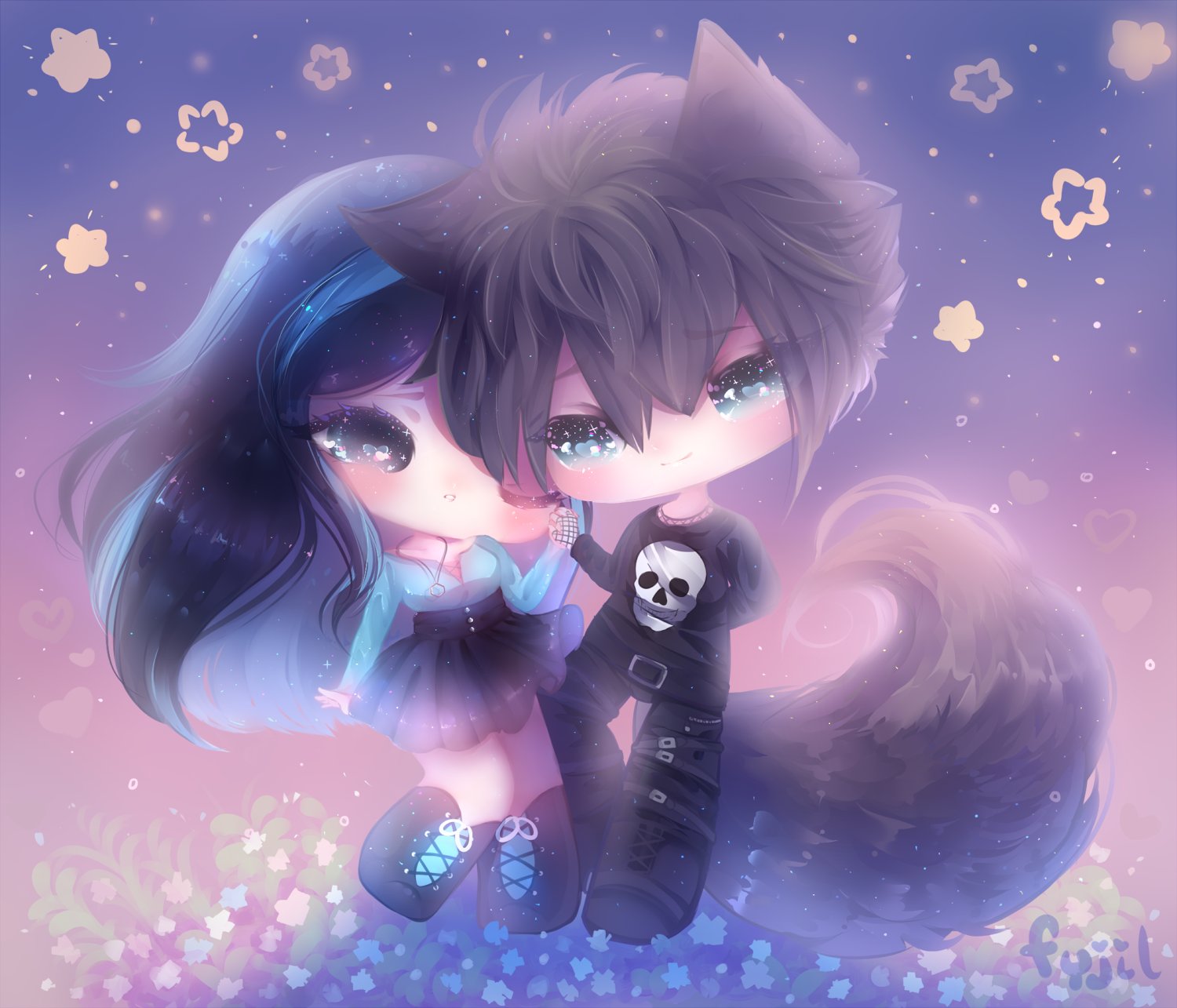 Chibi Wolf Couple