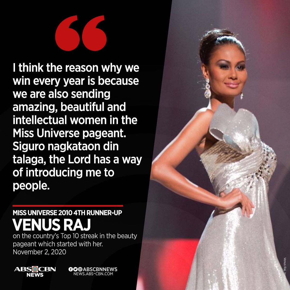 Since Venus Raj won 4th runner-up in the Miss Universe 2010, the ...