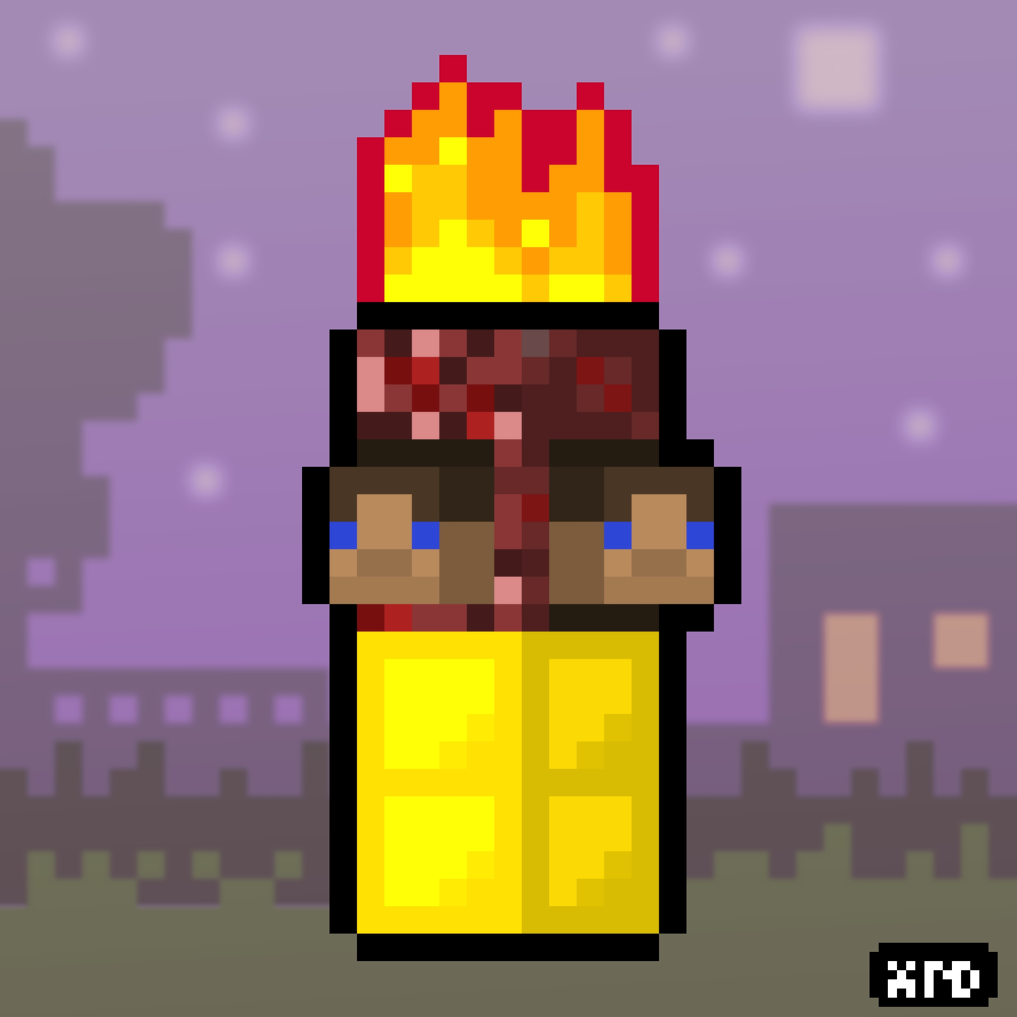 Minecraft Blaze Head Pixel Art