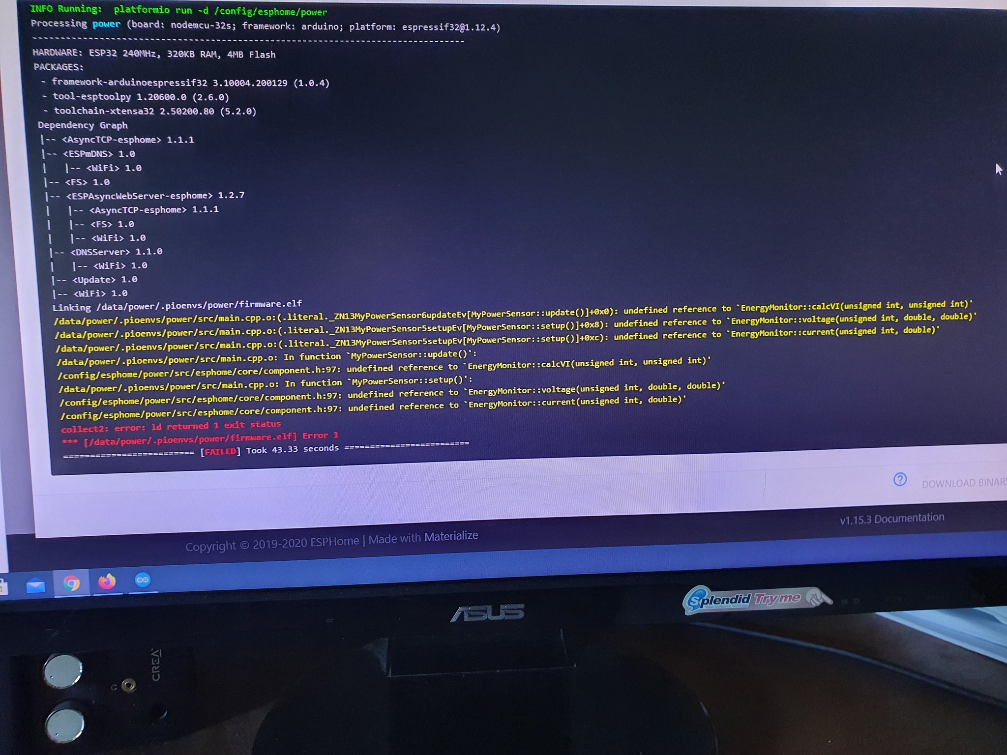 GreatScott! on Twitter: "Getting those errors while trying to use the EmonLib ESP32 library with ...