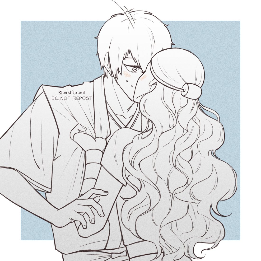 Anime Couple Base With Hair
