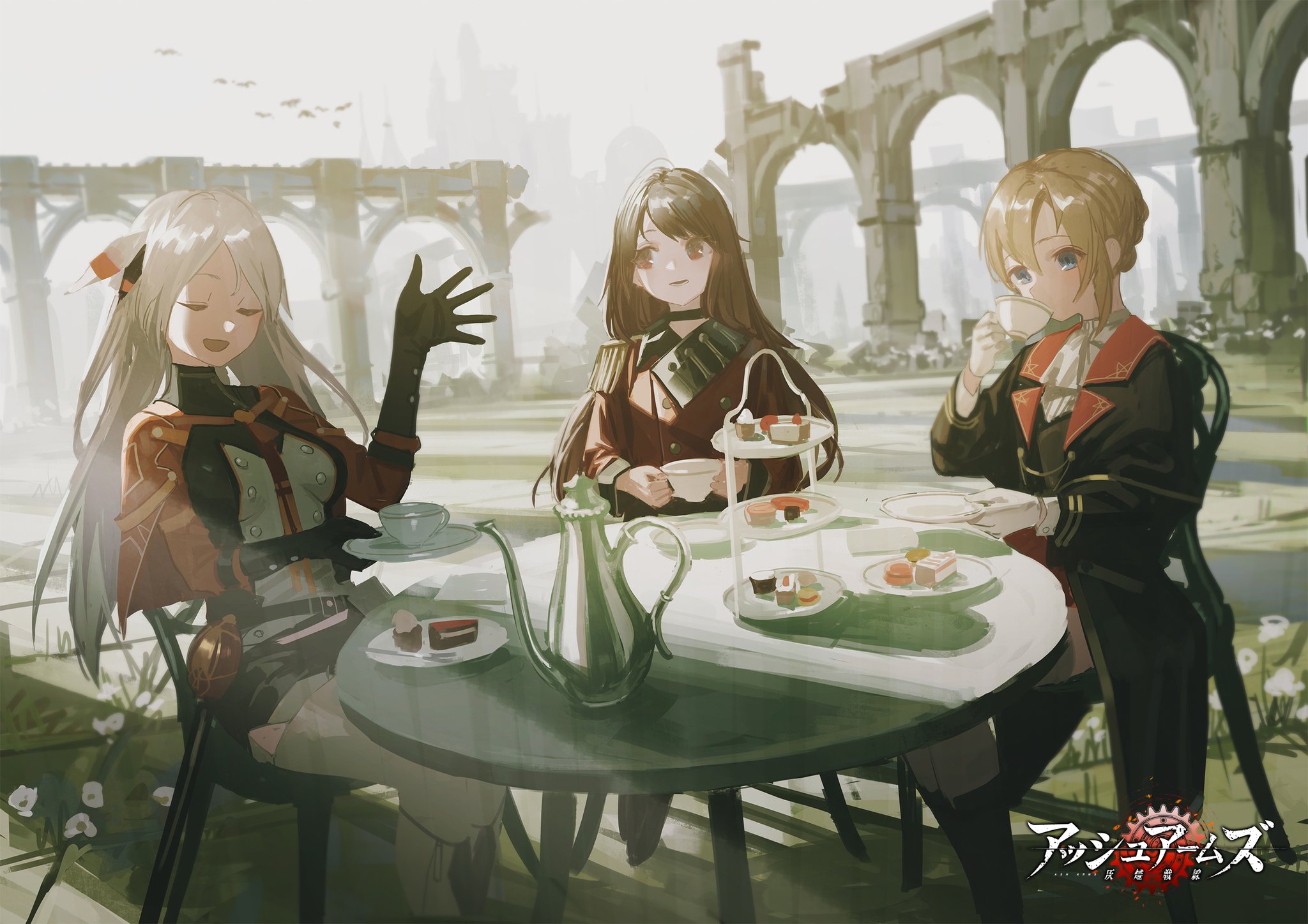 FLAT STUDIO on Twitter: " WORKS アッシュアームズ‐灰燼戦線‐の一周年記念イラストを れおえん（FLAT STUDIO）が描きました。 同じく色紙も描きました ...