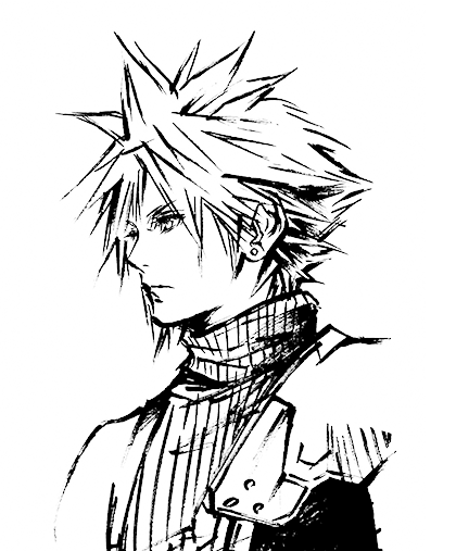 Cloud Strife Line Art