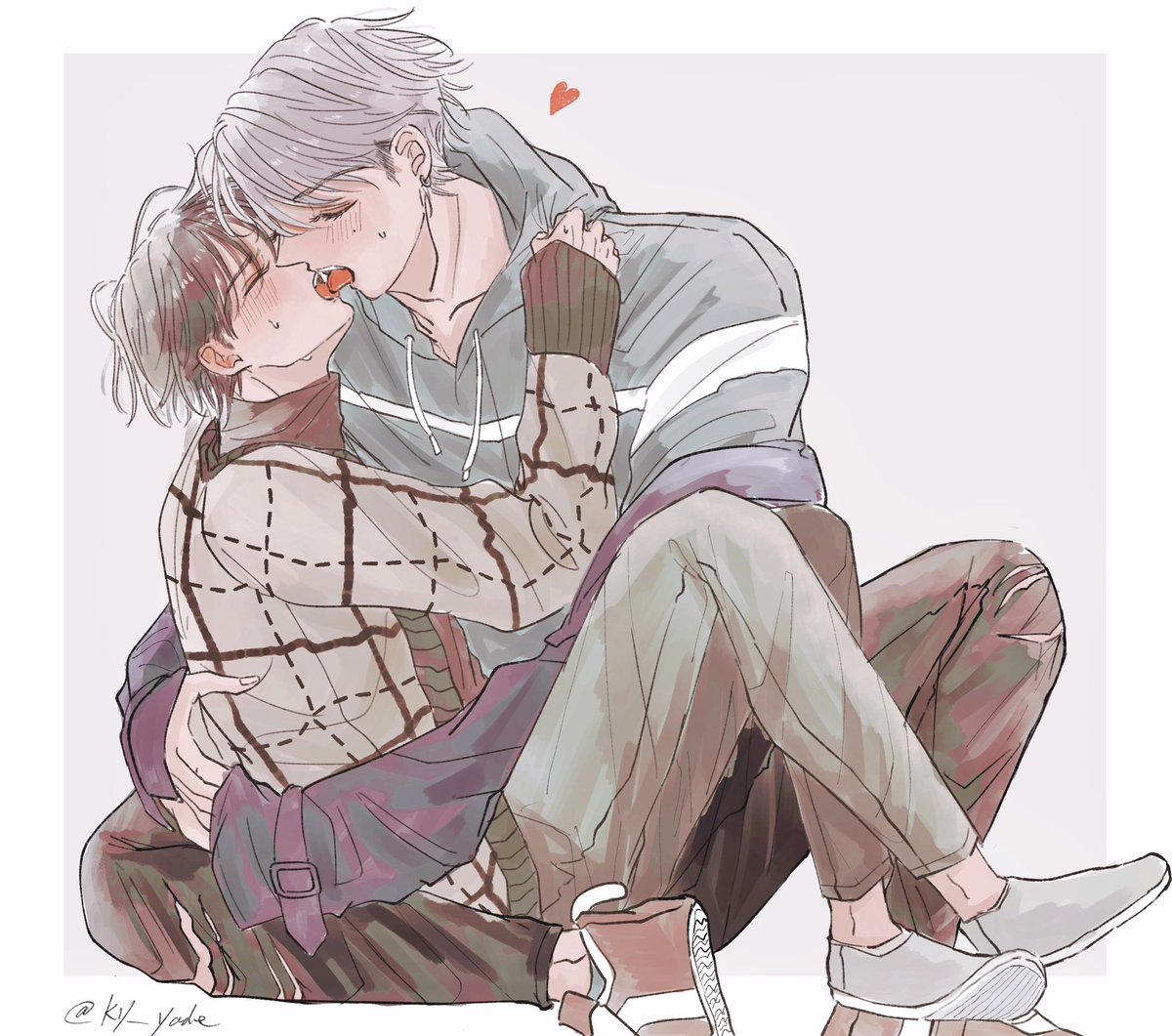 創作BL「身長差CP #創作BL 」|夏屋(Ky)のイラスト