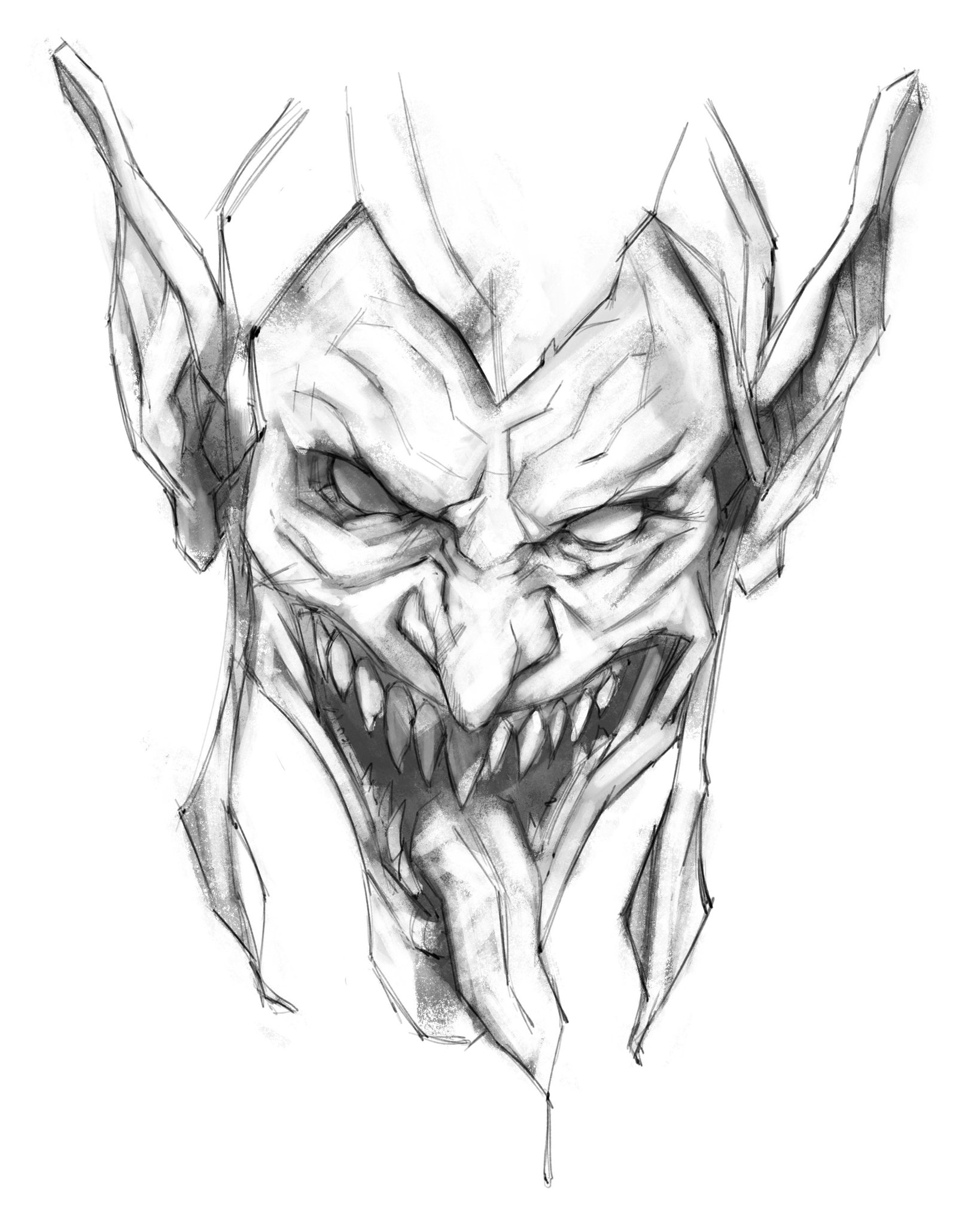Green Goblin Face Drawing