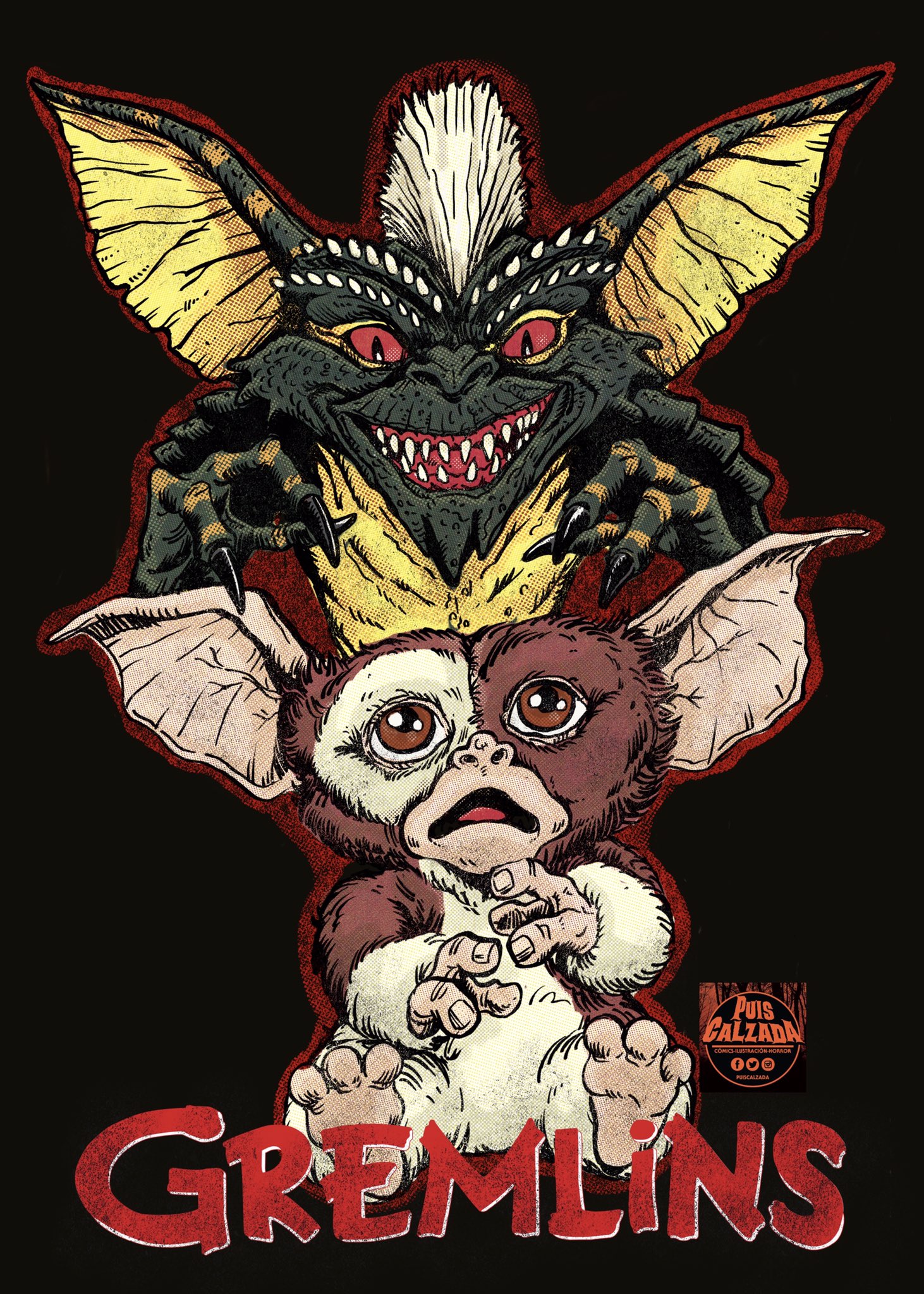 Gremlins Stripe Drawing